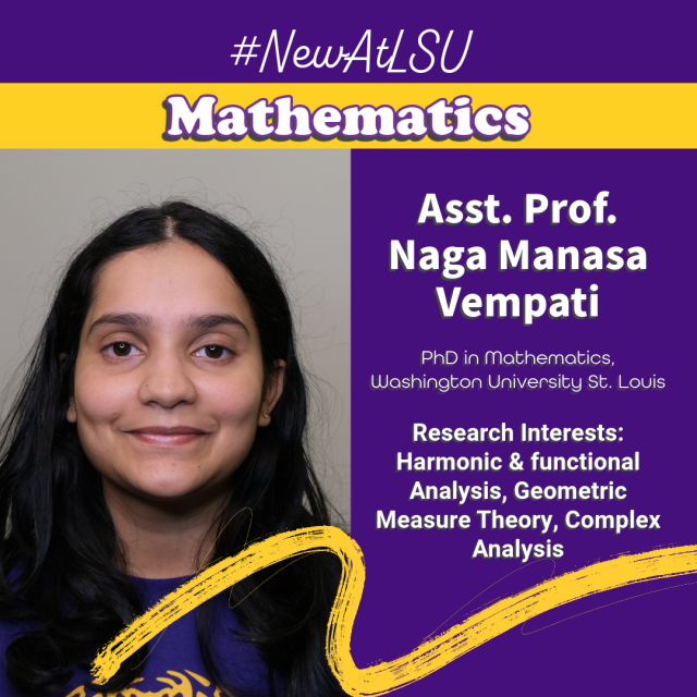 New Faculty: Manasa Vempati | LSU Math